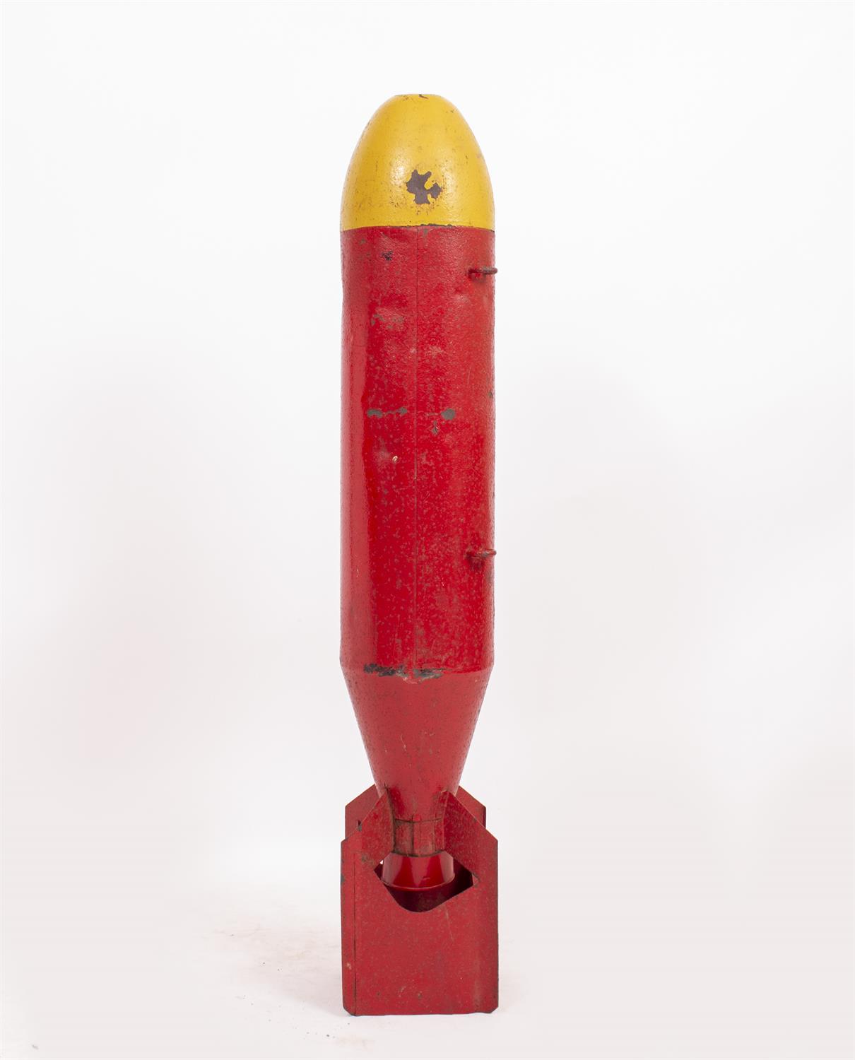 Lot 47 - A WORLD WAR II PERIOD RED AND YELLOW PAINTED