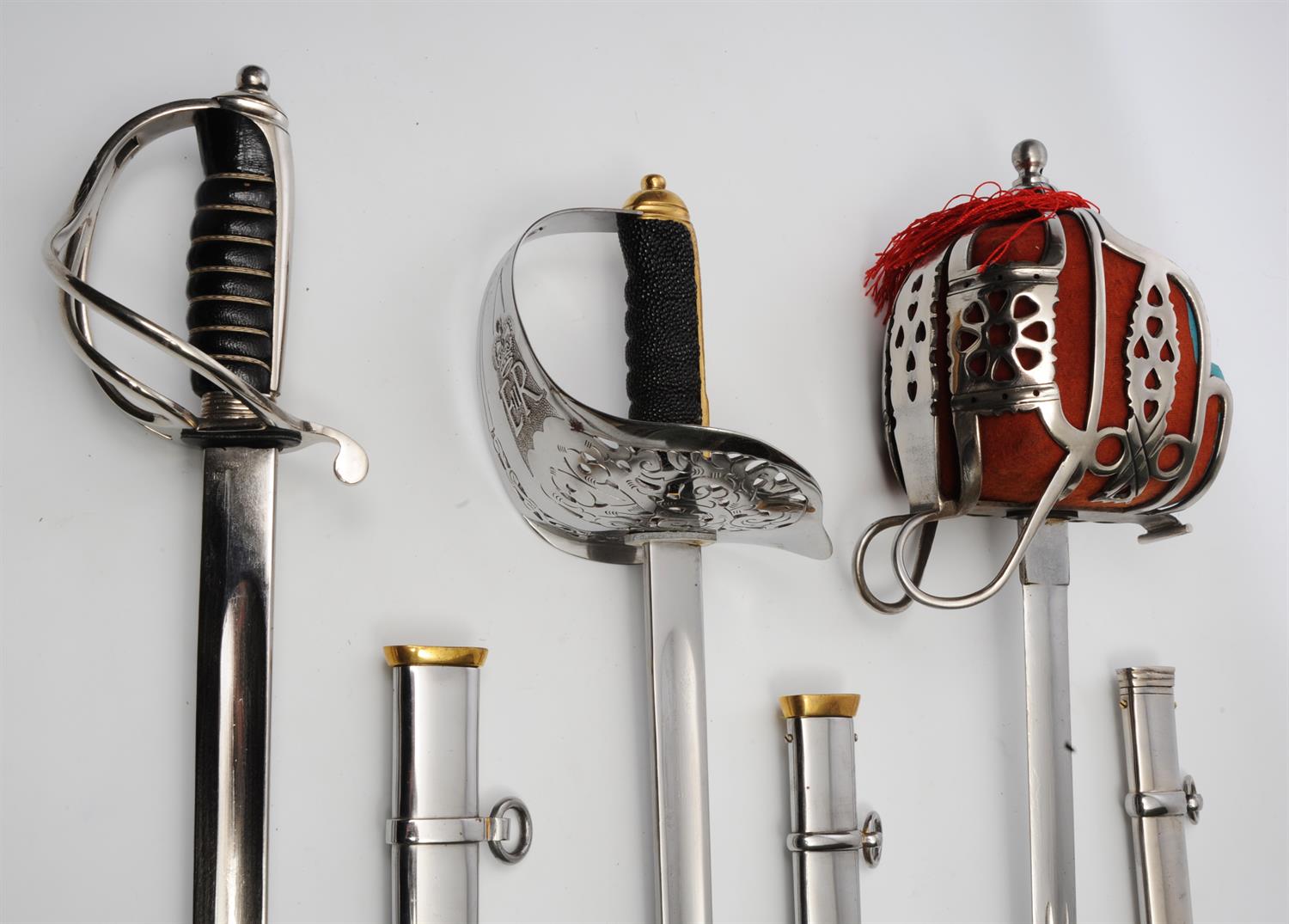 Lot 186 - TWO REPRODUCTION BRITISH OFFICER'S SWORD