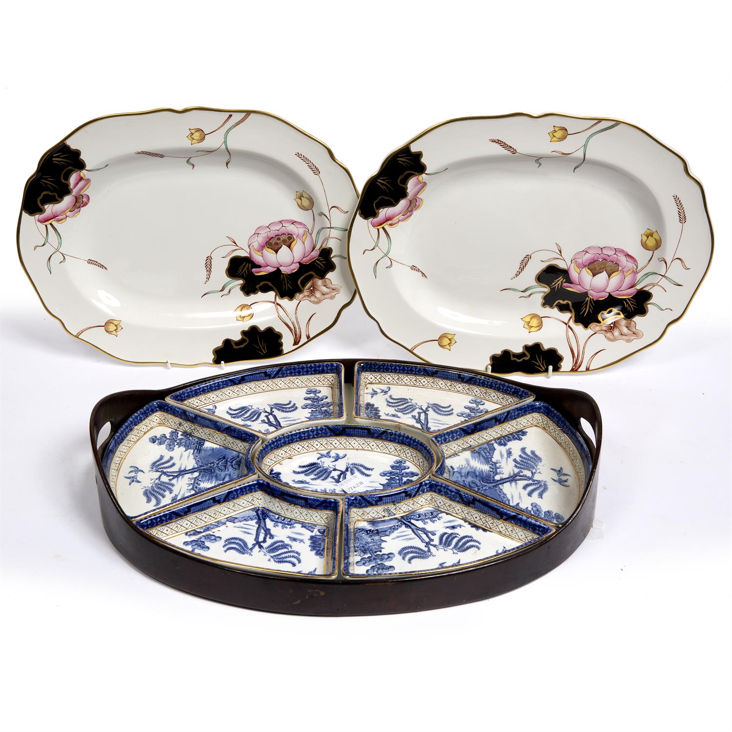 Lot 291 - Booths old willow hors d'oeuvres set