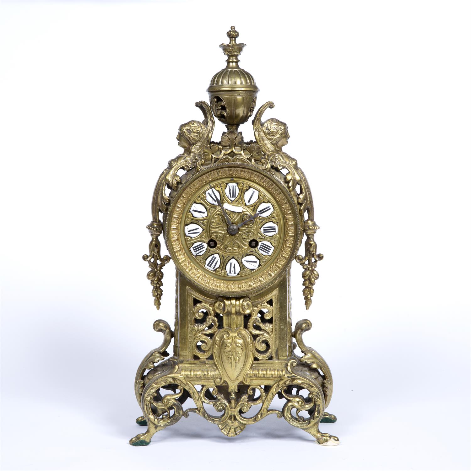 Lot 4 - Brass cased mantel clock