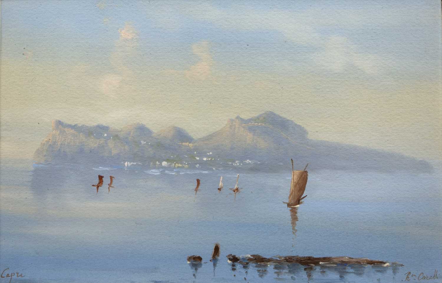 Lot 298 - Ro Carelli 'Capri', signed, inscribed with