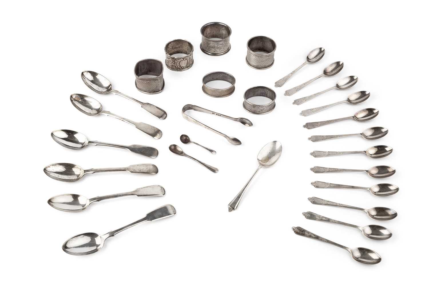 Lot 771 - A set of six early Victorian silver fiddle Lot 771 - A set of six early Victorian silver fiddle