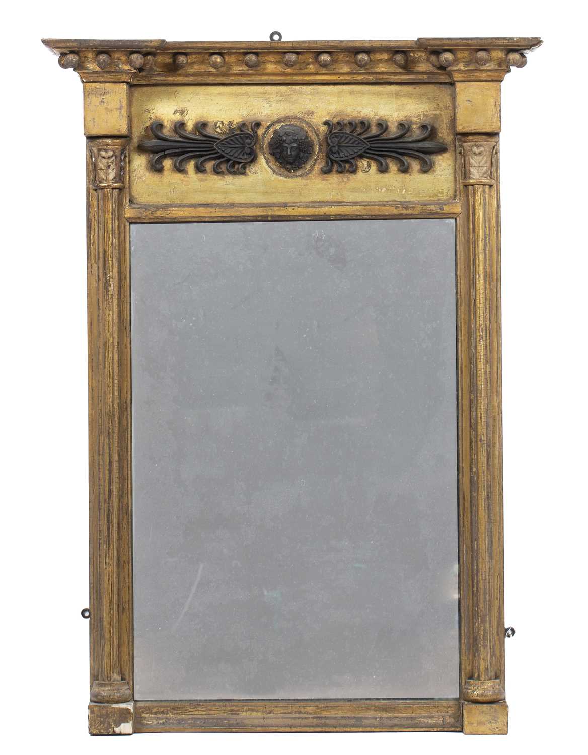 Lot 314 - An early 19th century gilded pier glass 64cm