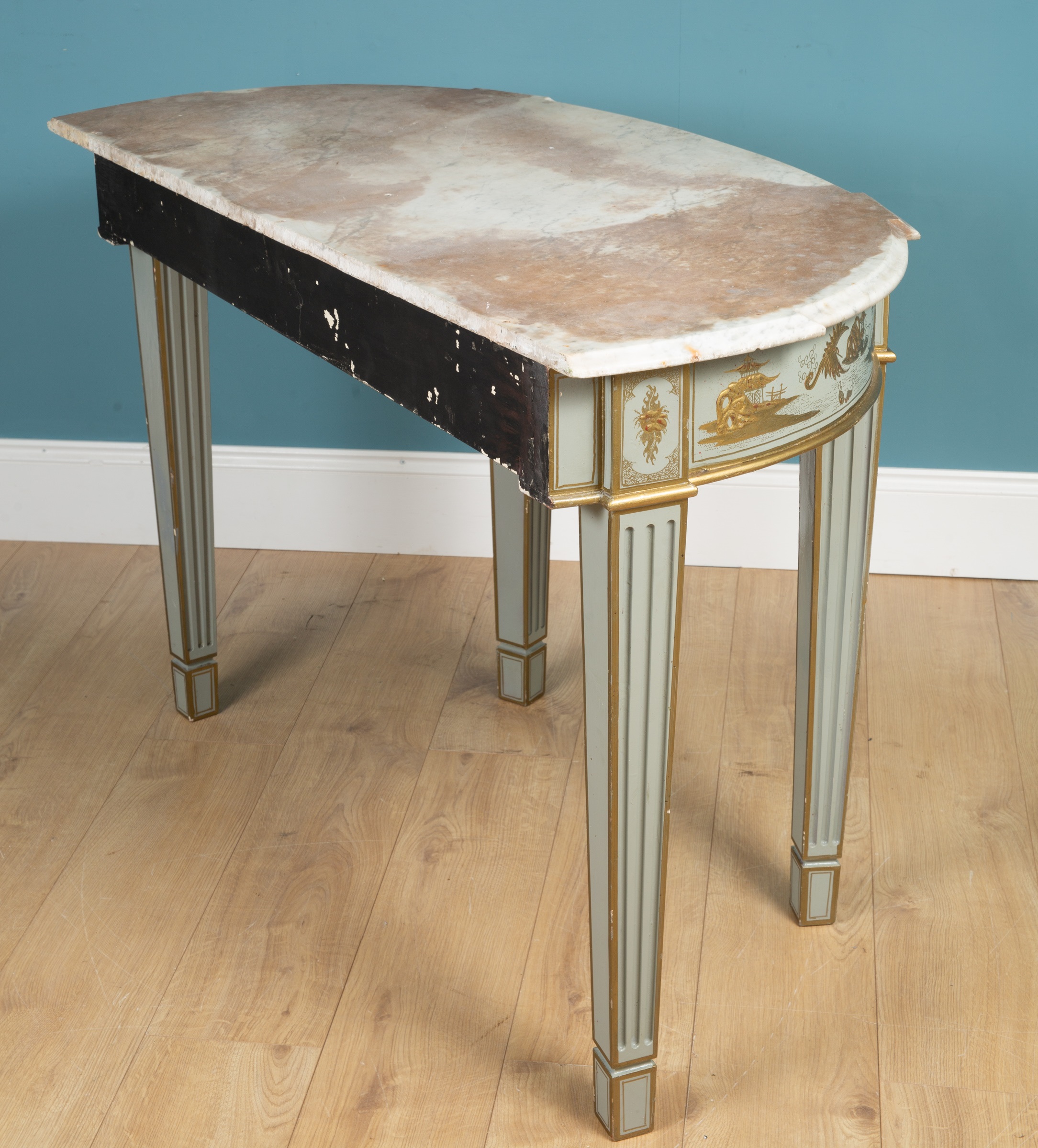 Lot 248 - A marble topped console table