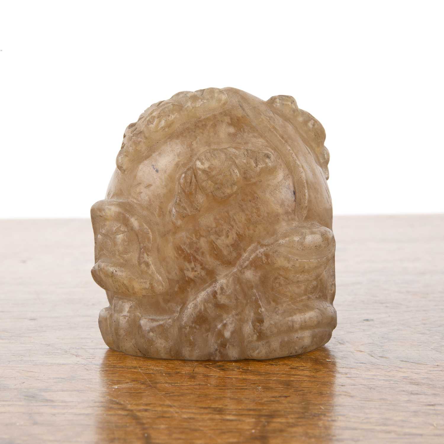Lot 498 - Citrine quartz carving Chinese roughly in a
