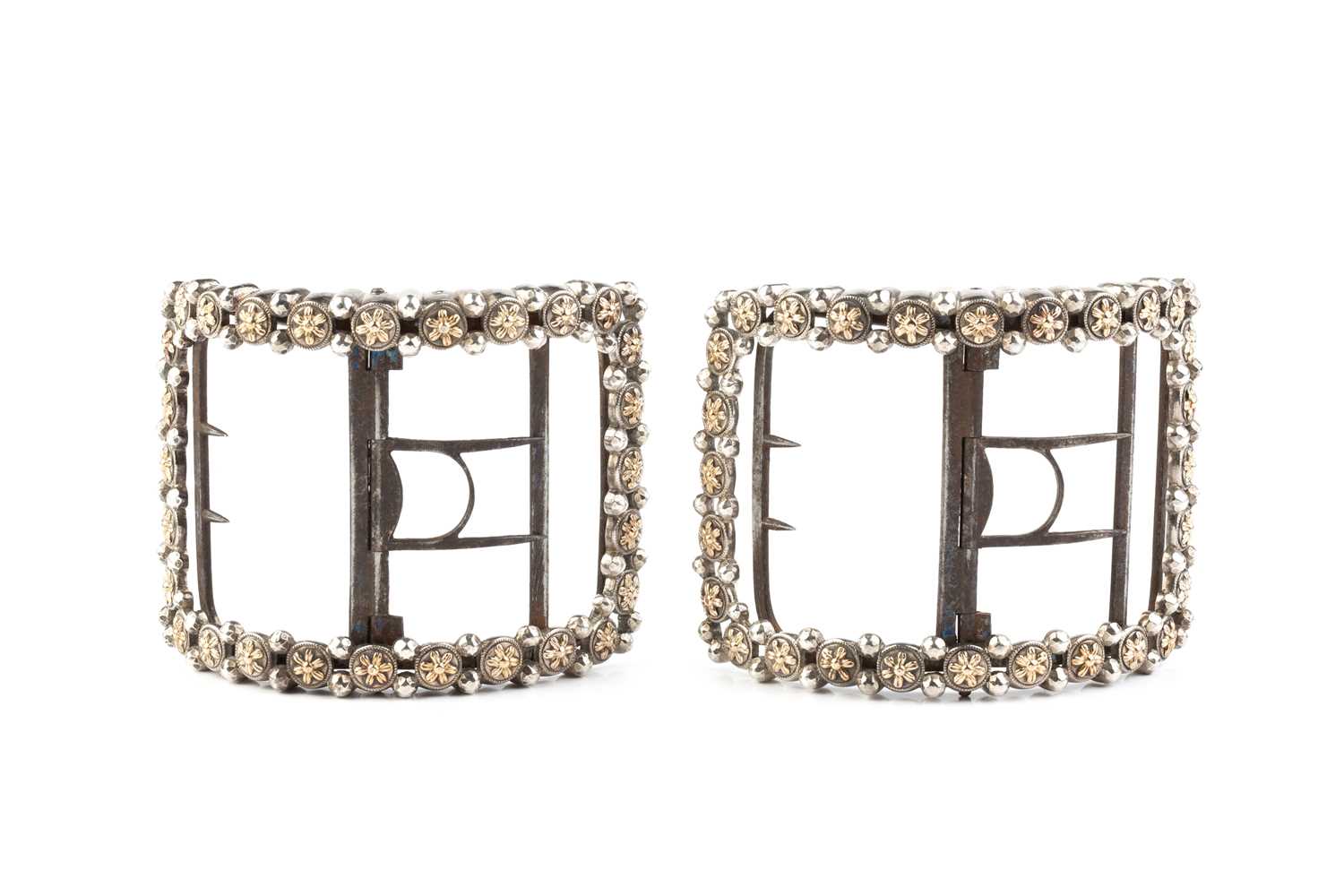 Lot 605 - A pair of George III silver shoe buckles, of