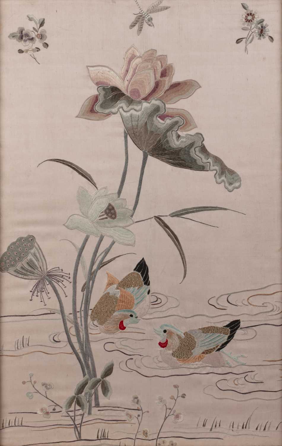 Lot 263 - Ornithological embroidery Peking, mid to