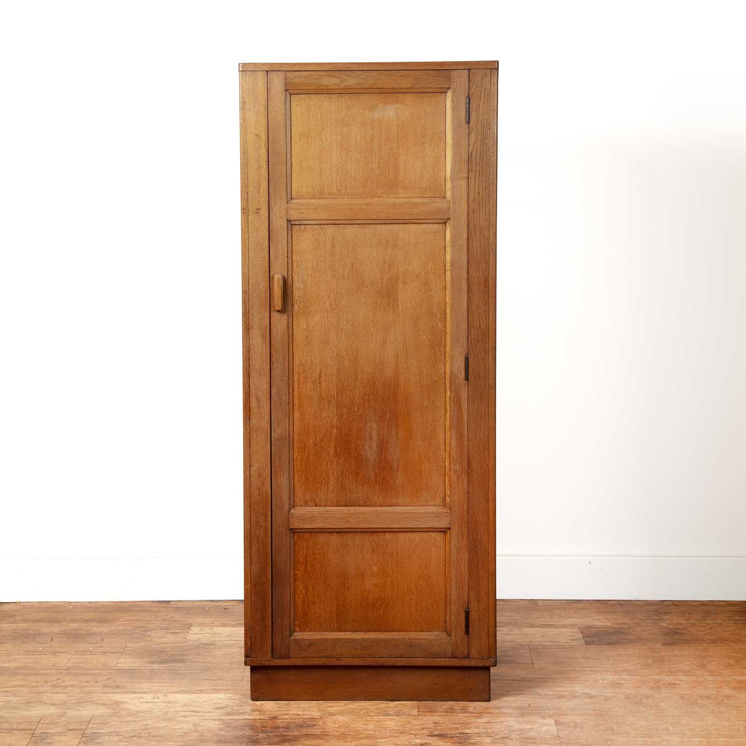Lot 8 - Arts and Crafts small oak wardrobe, of narrow